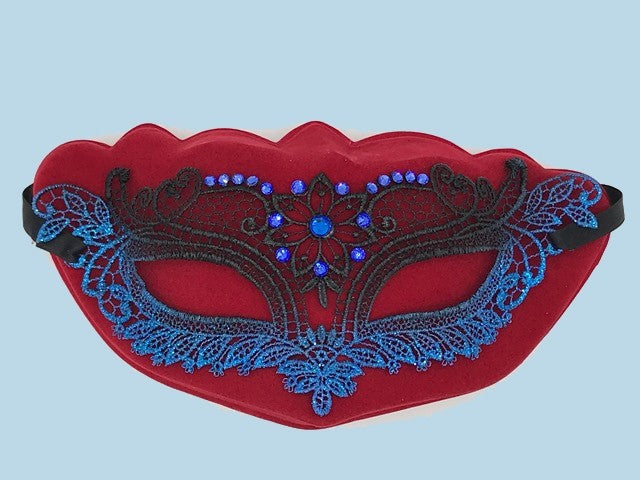 Blaue Spitzenmaske Merletto mit Strass – MaskshopVenice.com