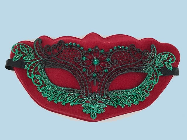 Grüne Spitzenmaske Merletto mit Strass – MaskshopVenice.com